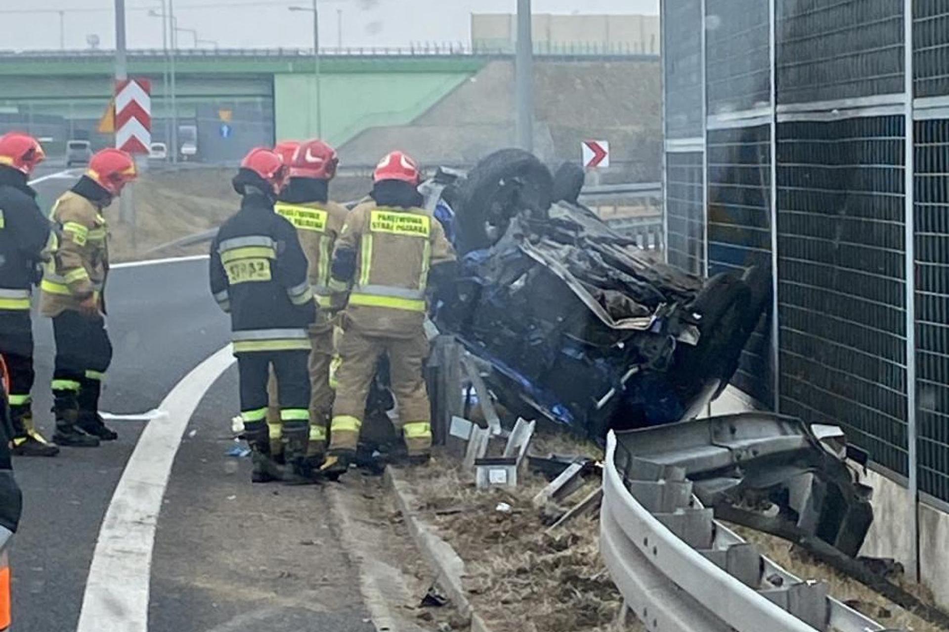 Groźny wypadek na autostradzie A4 w okolicach Tarnowa